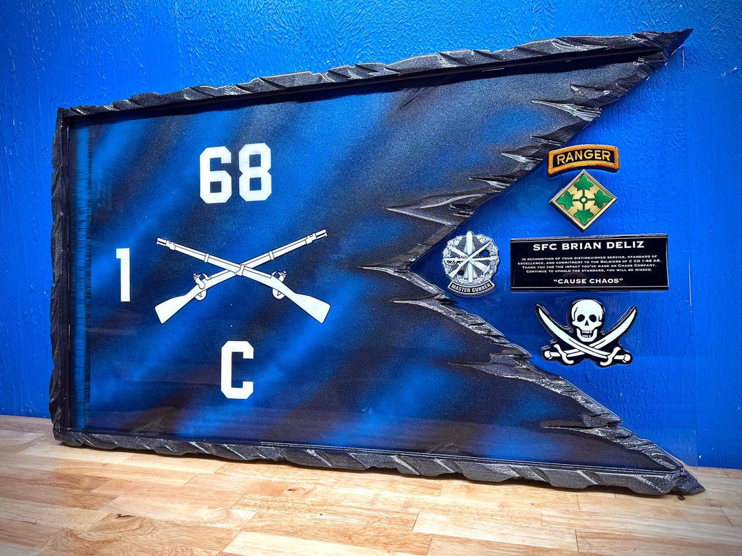 Professional Infantry Crossed Rifles 11B Guidon Wooden Flag - Add Your ...