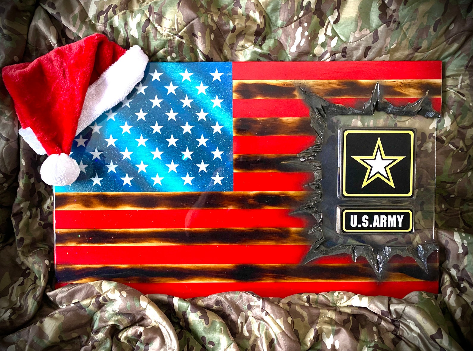 Army Patch Series - Professional Wooden American Flag Gift ...