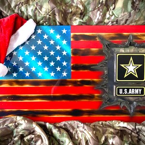 Army Patch Series - Professional Wooden American Flag Gift ...