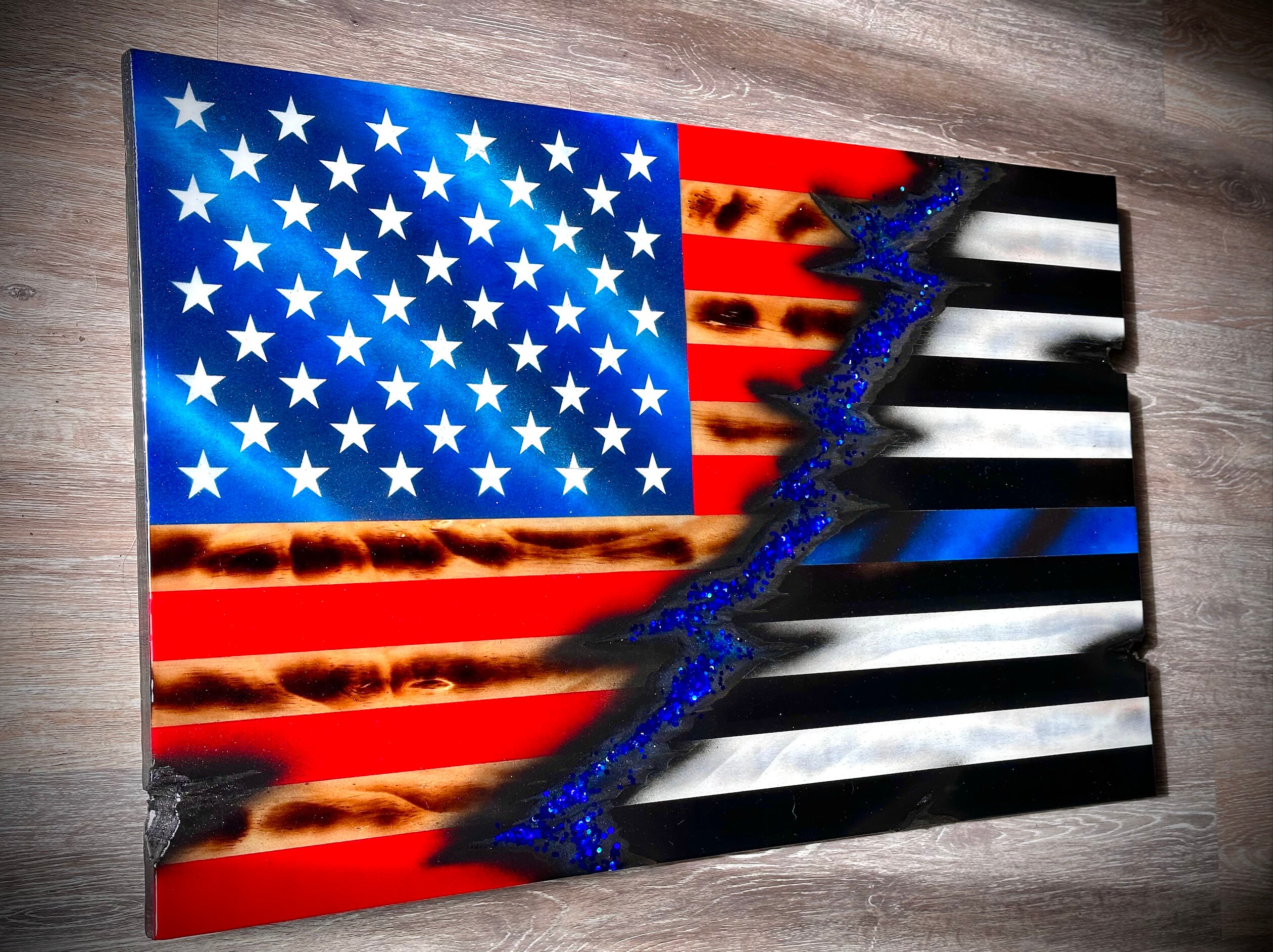 Thin Blue Line American Flag Split - Professional Grade - Custom ...