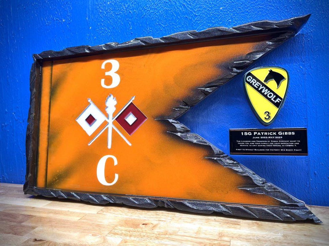 Professional Guidon Wooden Flag - Apache Gunship Air Cavalry 1st Cav ...