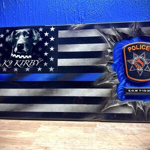 Police K9 Thin Blue Line Flag - Custom Canine Photo & Badge Additions ...