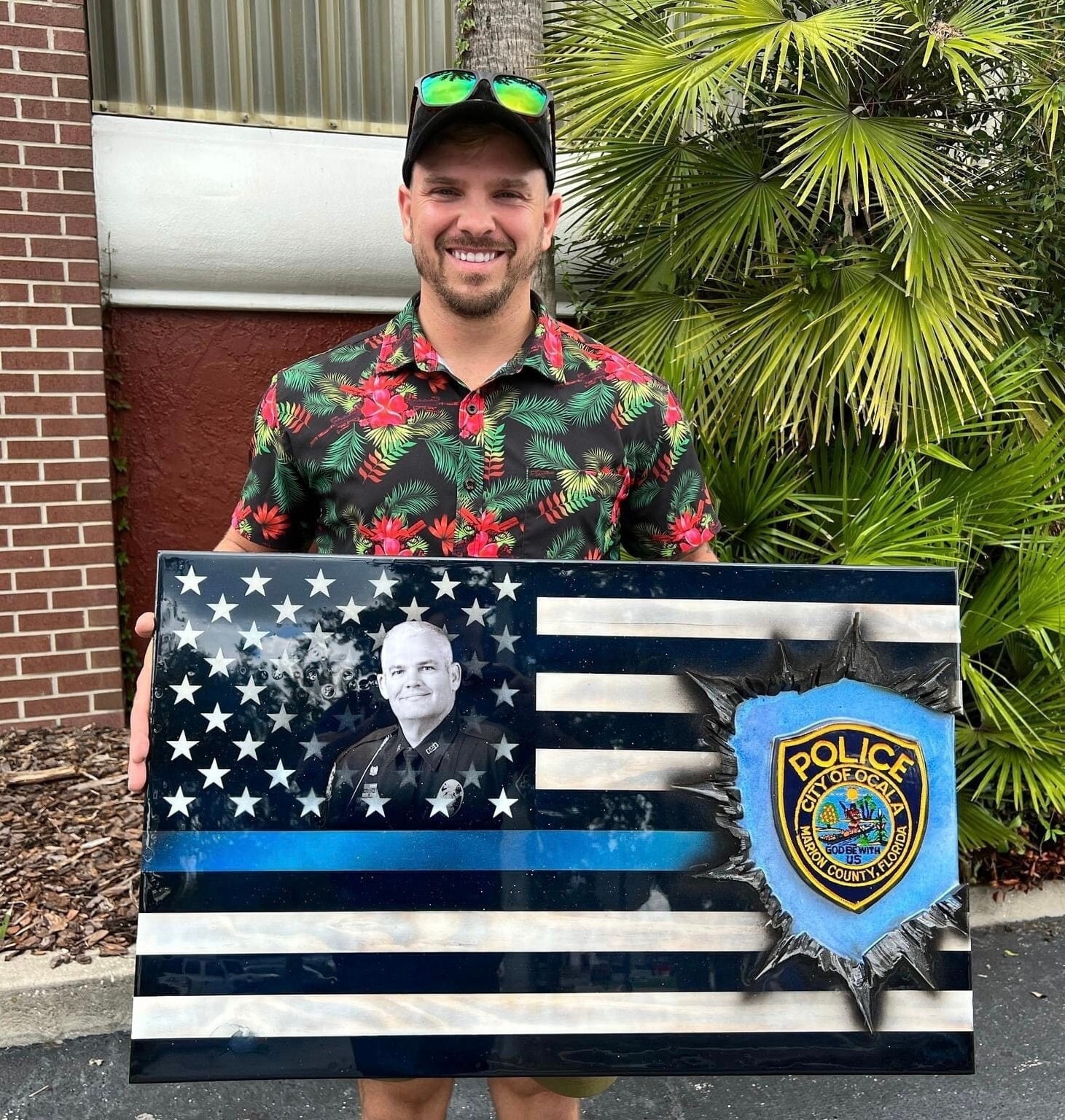 Epoxy Thin Blue Line Flag, Police American Flag, Law Enforcement Gift ...