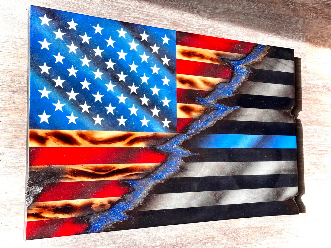 Thin Blue Line American Flag Split - Professional Grade - Custom ...