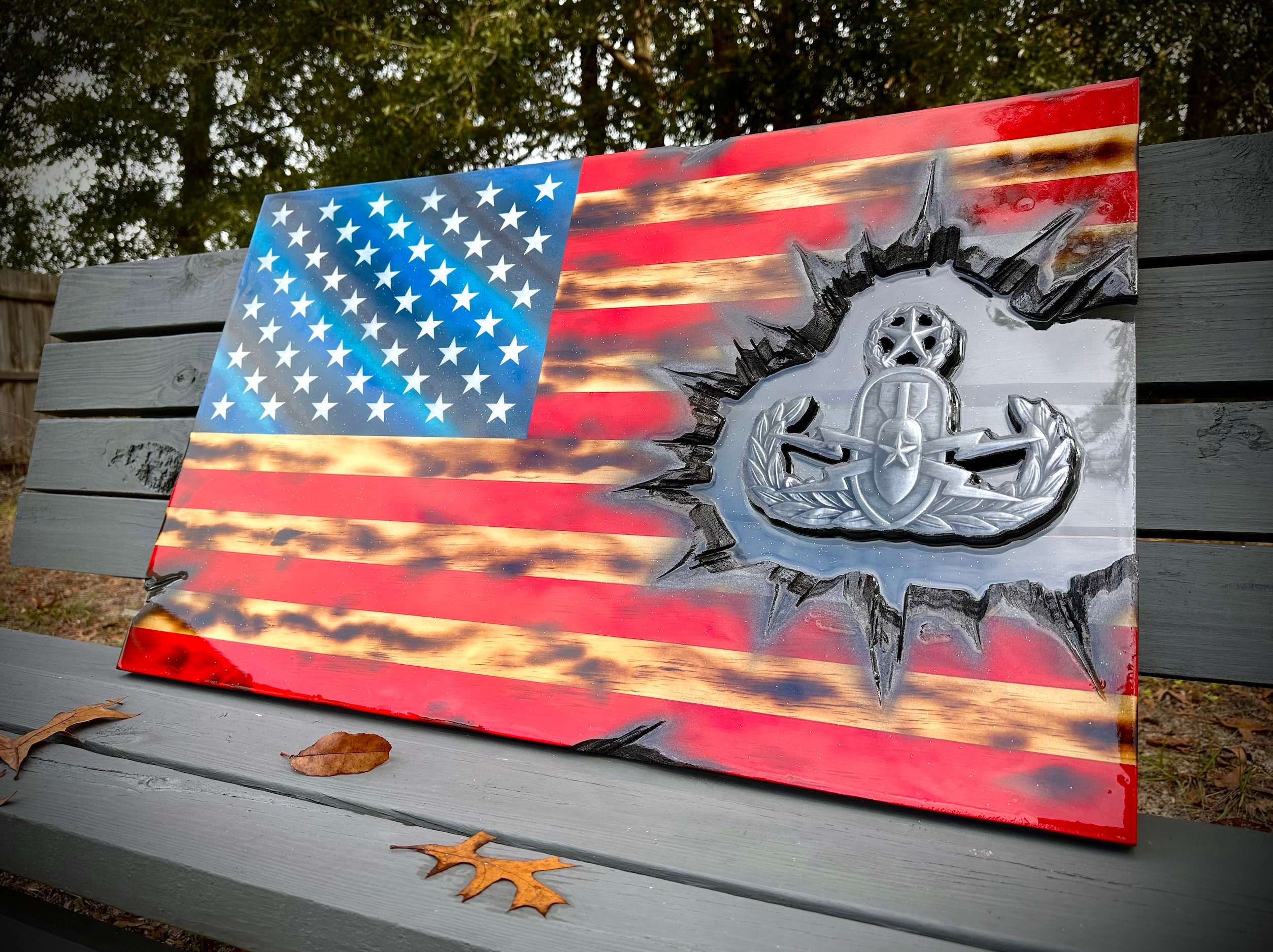 Scorched Master EOD Patch Series American Flag Art - Bomb Squad, Master Crab Wooden American ...