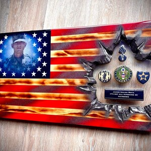 Army Patch Series - W/ Plaque - Professional Wooden American Flag Gift ...