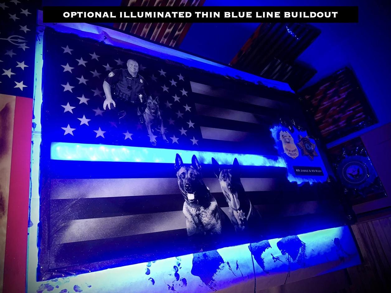 Special Agent Thin Blue Line Flag - Custom Badge & Plaque Additions ...