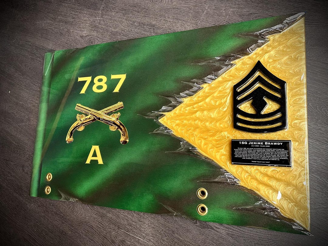 Professional Guidon Wooden Flag - Military Police - Add Your Unit Logo ...