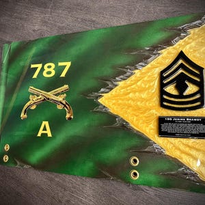 Professional Guidon Wooden Flag - Signal Corps - Add Your Unit Logo or ...