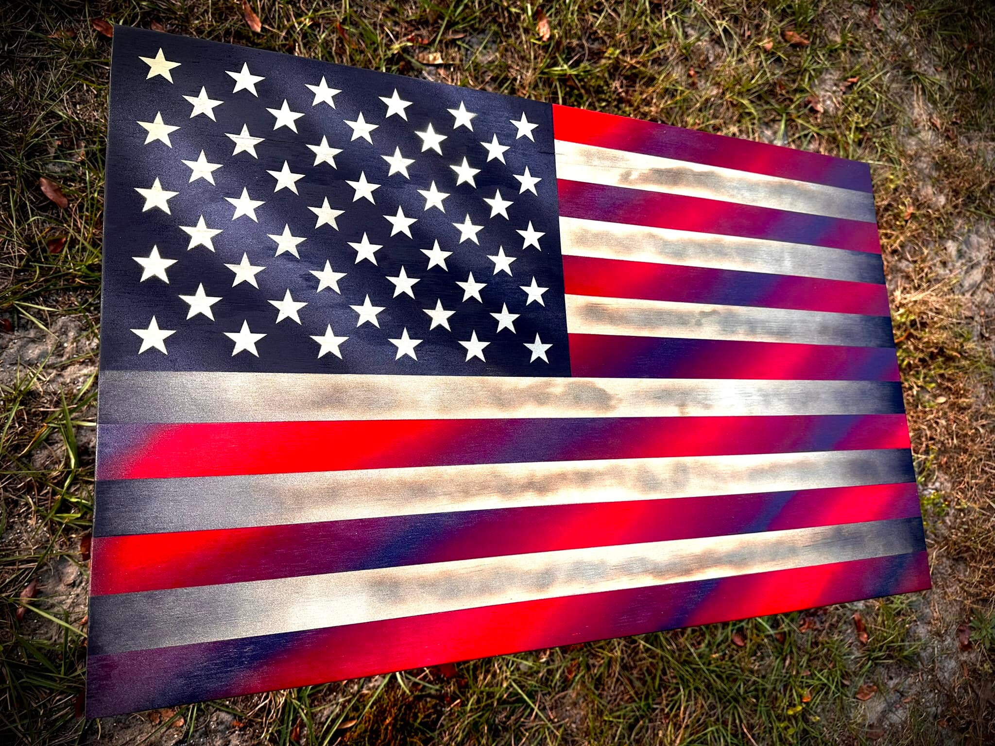 Wooden American Flag, Distressed American Flag Art Wall Hanging, Betsy ...