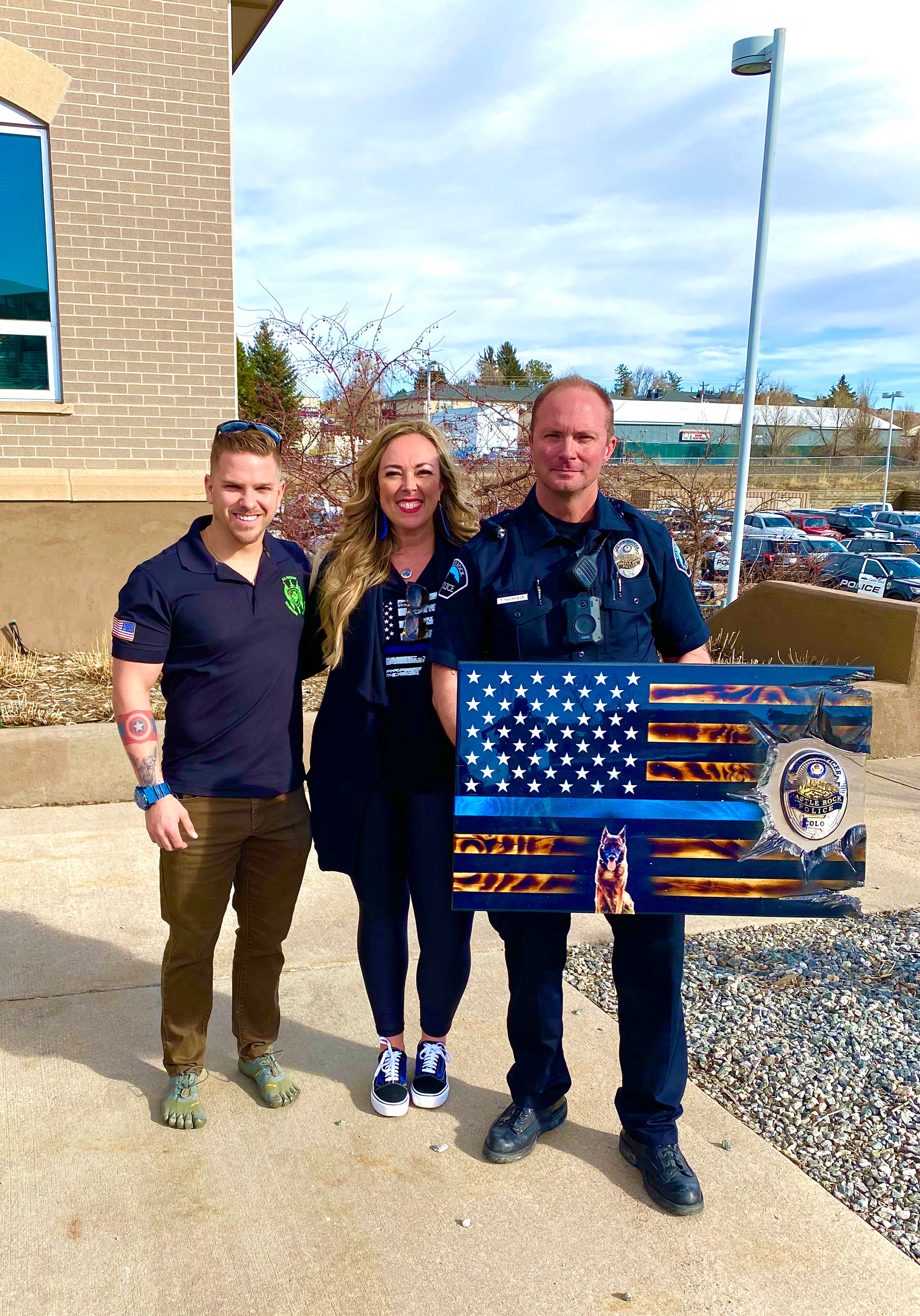 Police K9 Black & Woodgrain Thin Blue Line Flag Patch Series W/ K9 Made ...