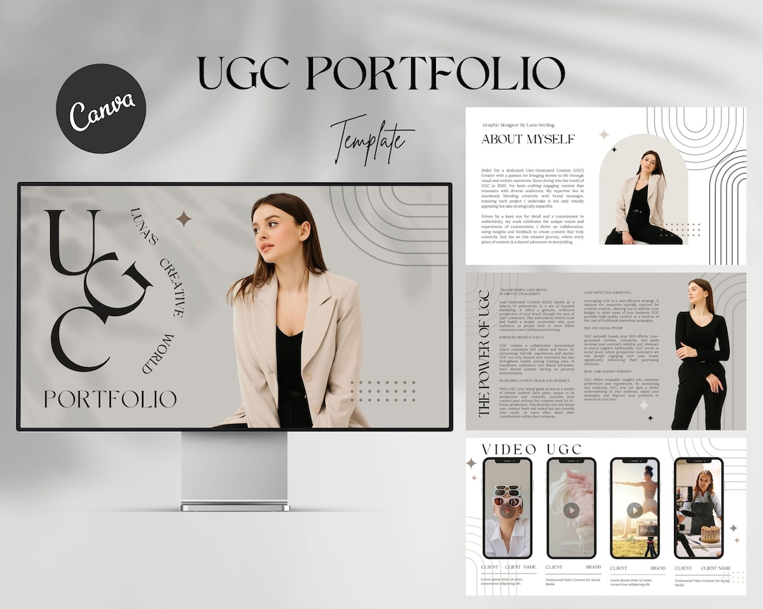 UGC Portfolio Template Canva, UGC Website Template, UGC Media Kit ...