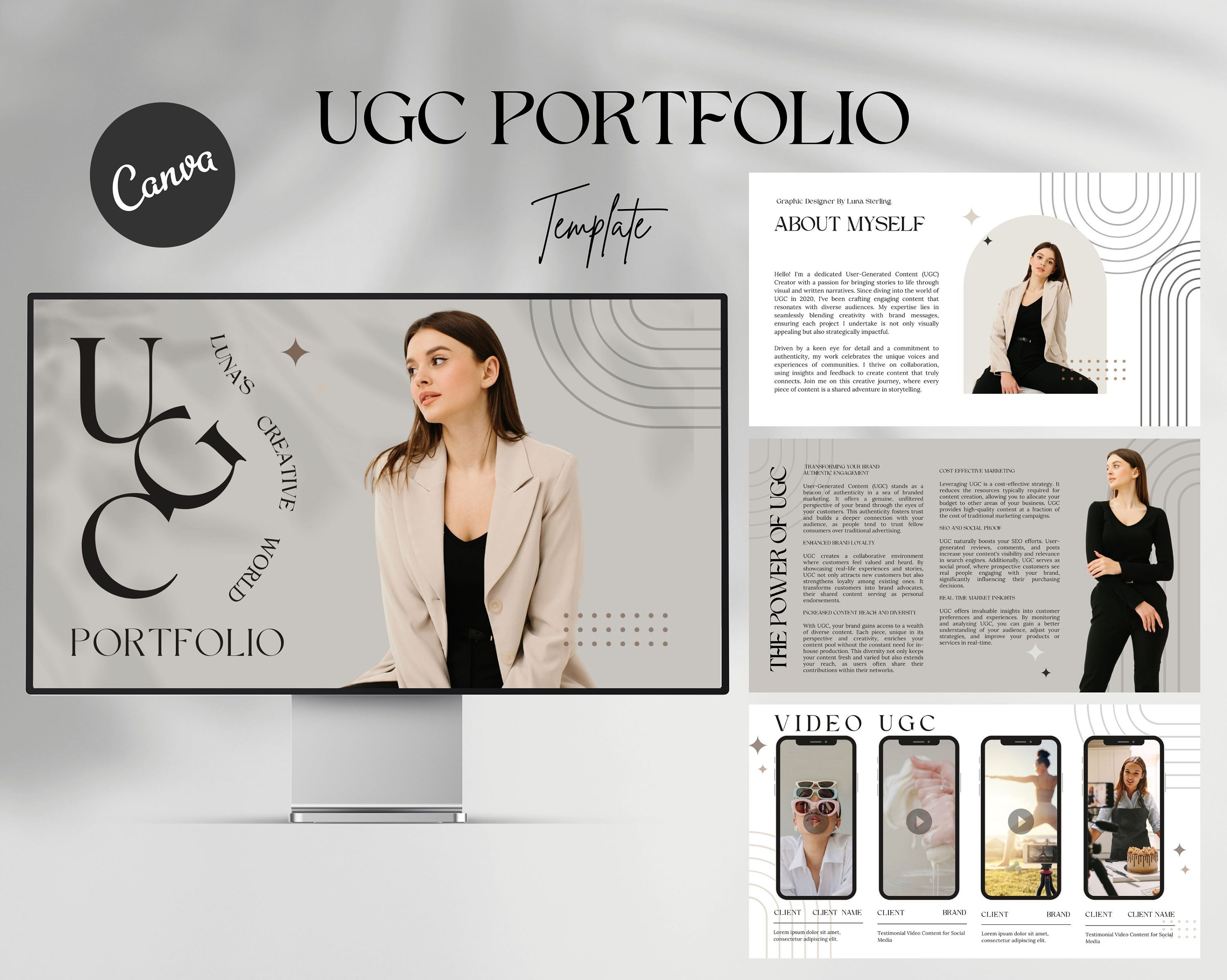 UGC Portfolio Template Canva, UGC Website Template, UGC Media Kit ...