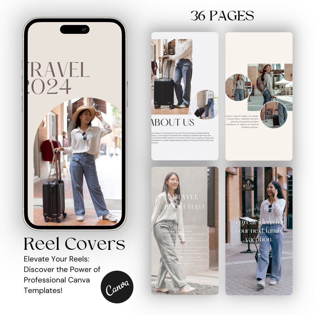 Travel Instagram Story Templates for Canva (36 Pages) - Etsy