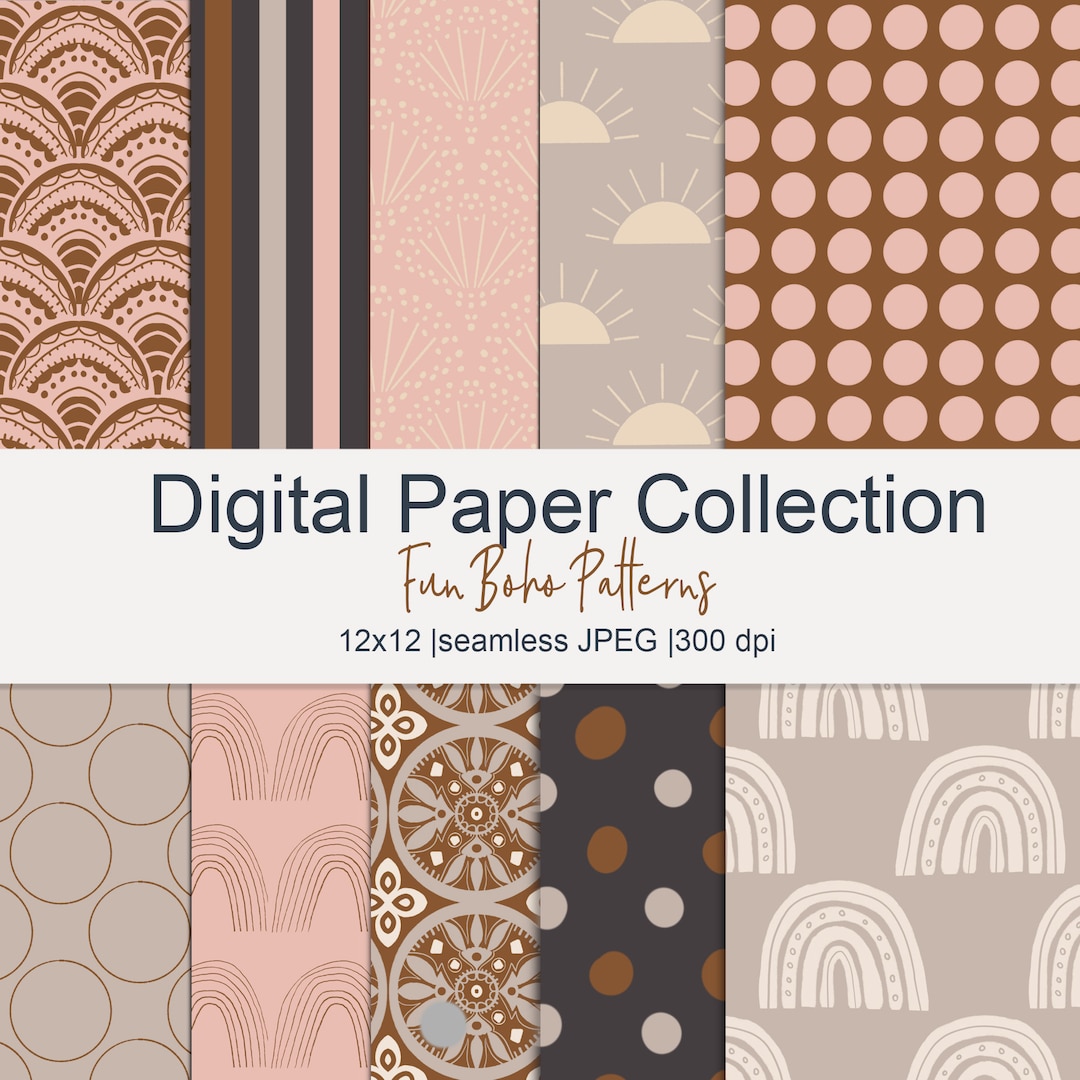 10 Boho Digital Paper| Boho Seamless | Seamless Pattern Papers | Boho ...