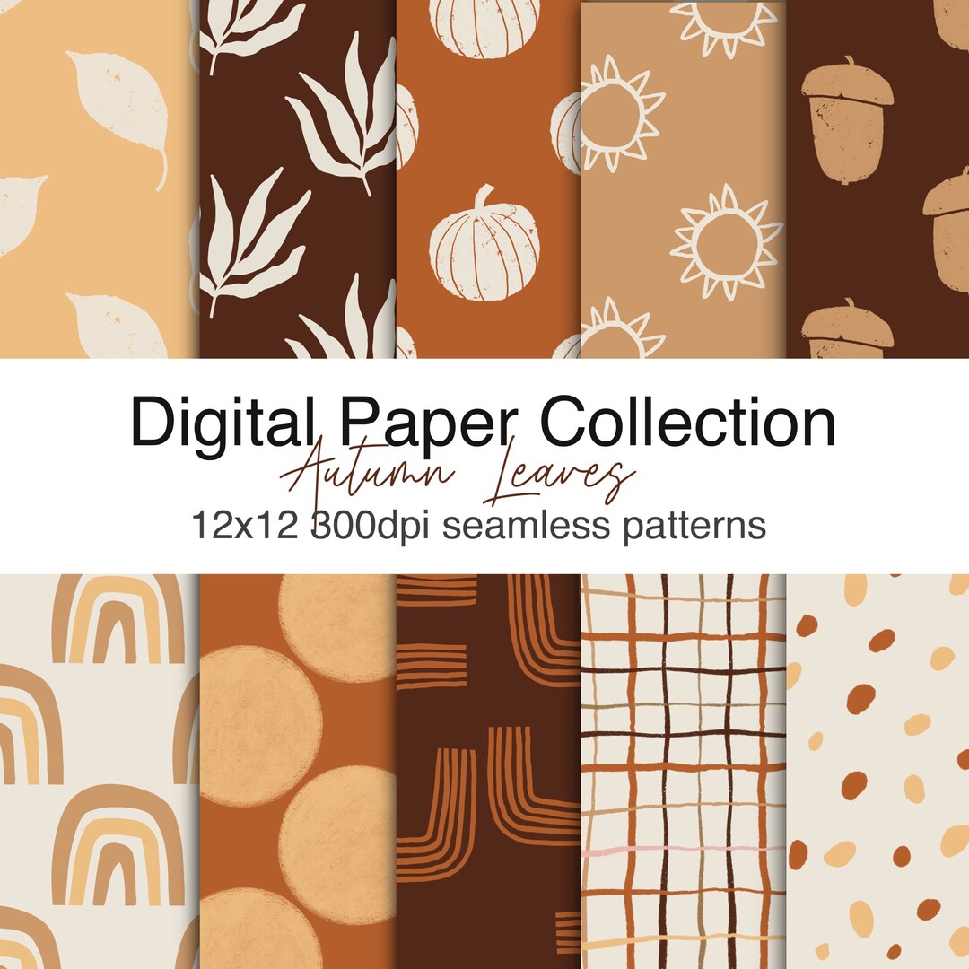 Autumn Leaves Digital Paper | Fall Digital Paper | Instant Download ...