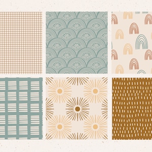 Boho Modern Pattern Paper Collection, Boho Seamless Digital Papers ...
