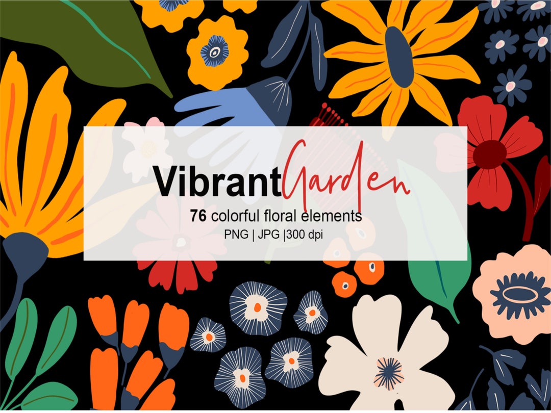 Abstract Floral Shapes Clipart Set Flowers, Leaves, Spring Flowers ...