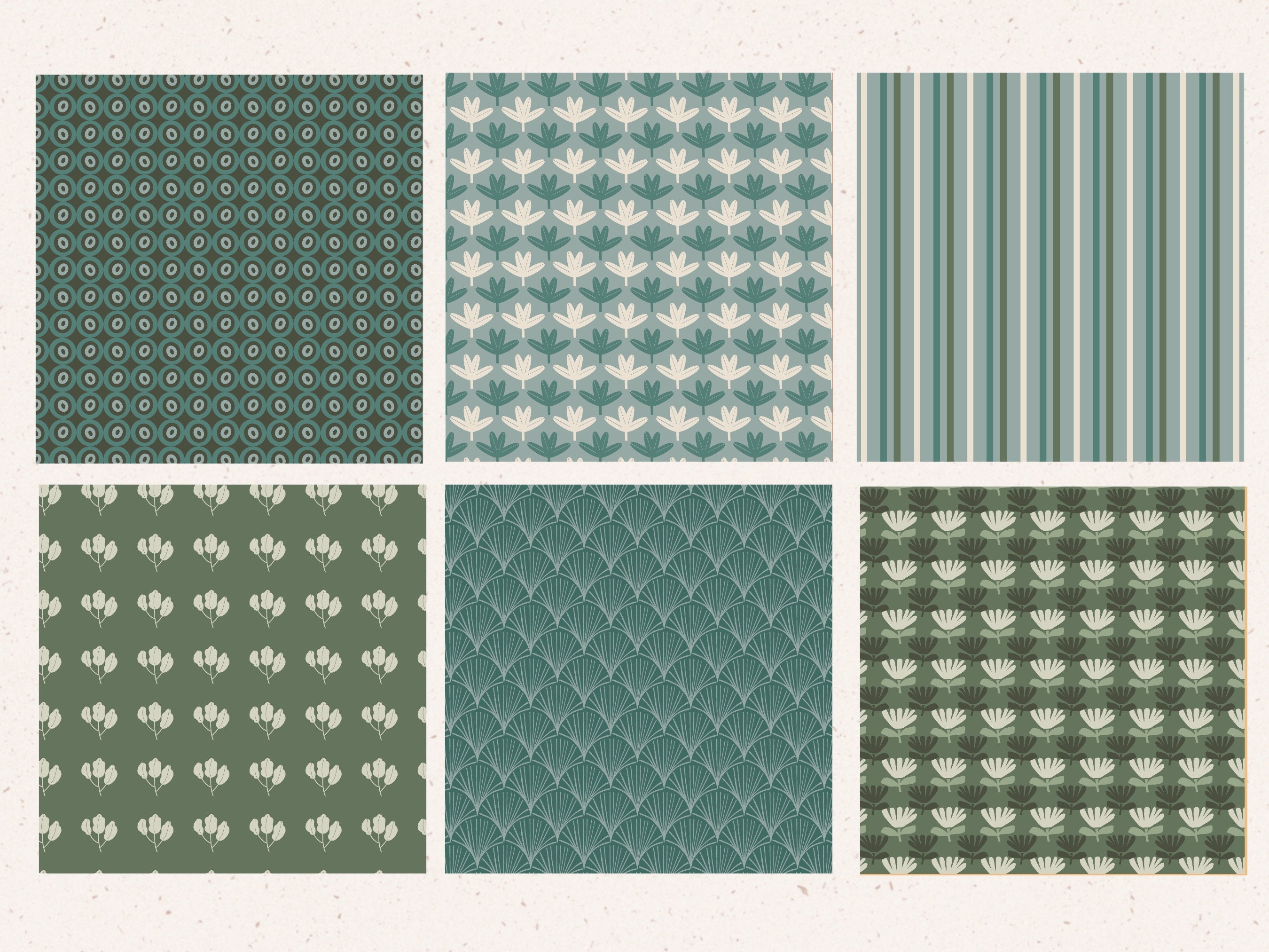Sage BOHO Paper Collection, Boho Muted Digital Paper, Seamless Digital ...