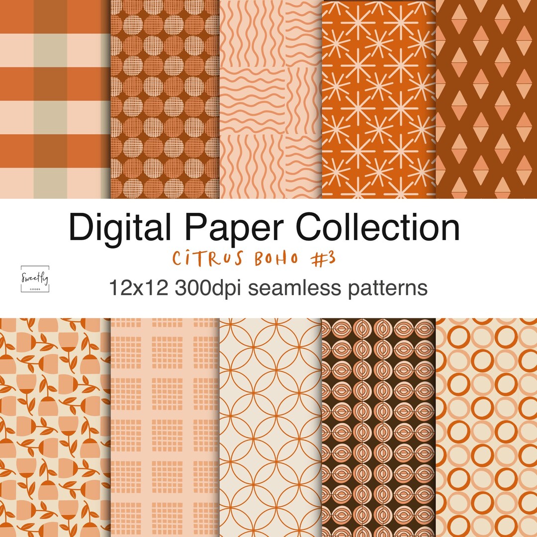 BOHO Paper Collection, Boho Digital Paper, Seamless Digital Paper ...