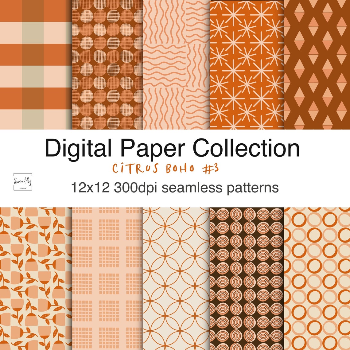 BOHO Paper Collection, Boho Digital Paper, Seamless Digital Paper ...