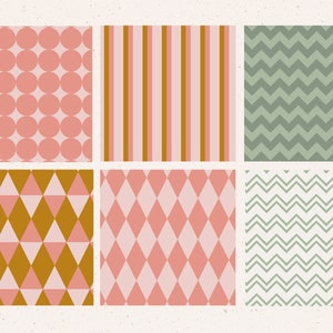 Boho Pink Pattern Paper Collection, Boho Digital Paper, Seamless ...