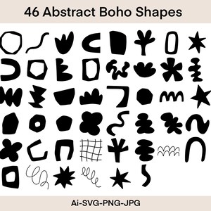 Boho Shapes Clipart | Png and Svg Files | Free Commercial Use | Shape ...