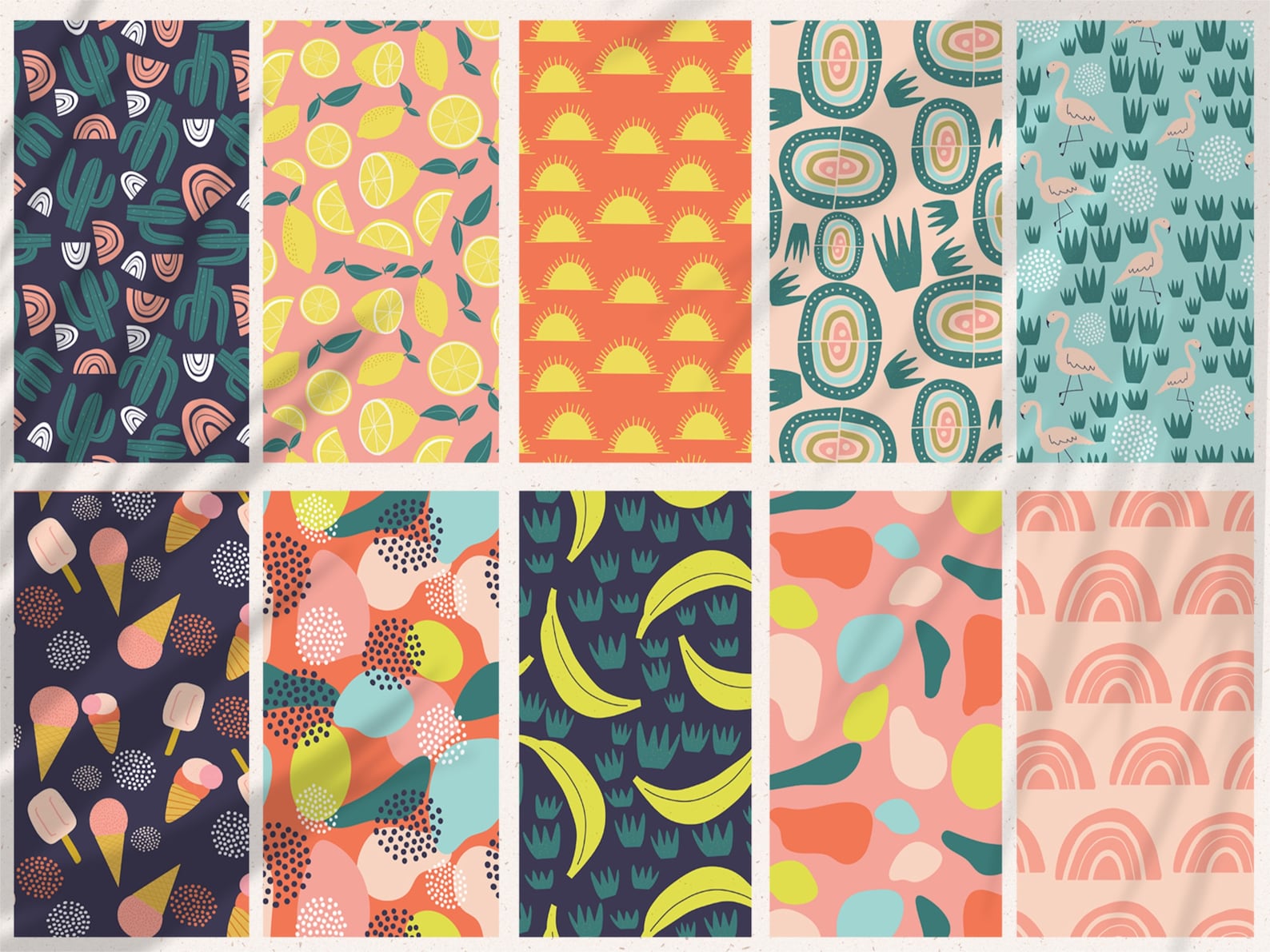 Playful Summer Patterns and Elements Collection, Personal and ...