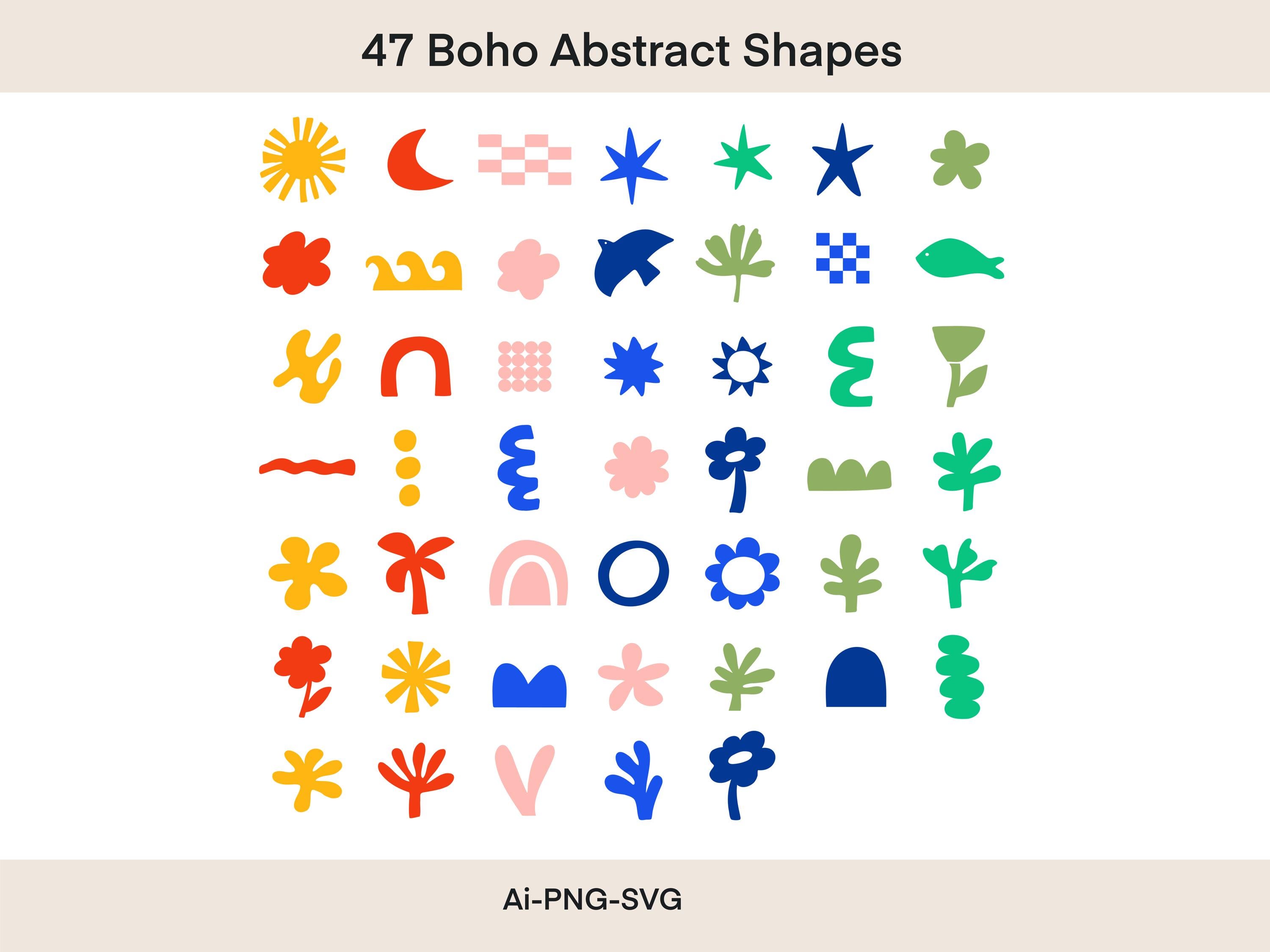 Boho Shapes Clipart | Png and Svg Files | Free Commercial Use | Shape ...