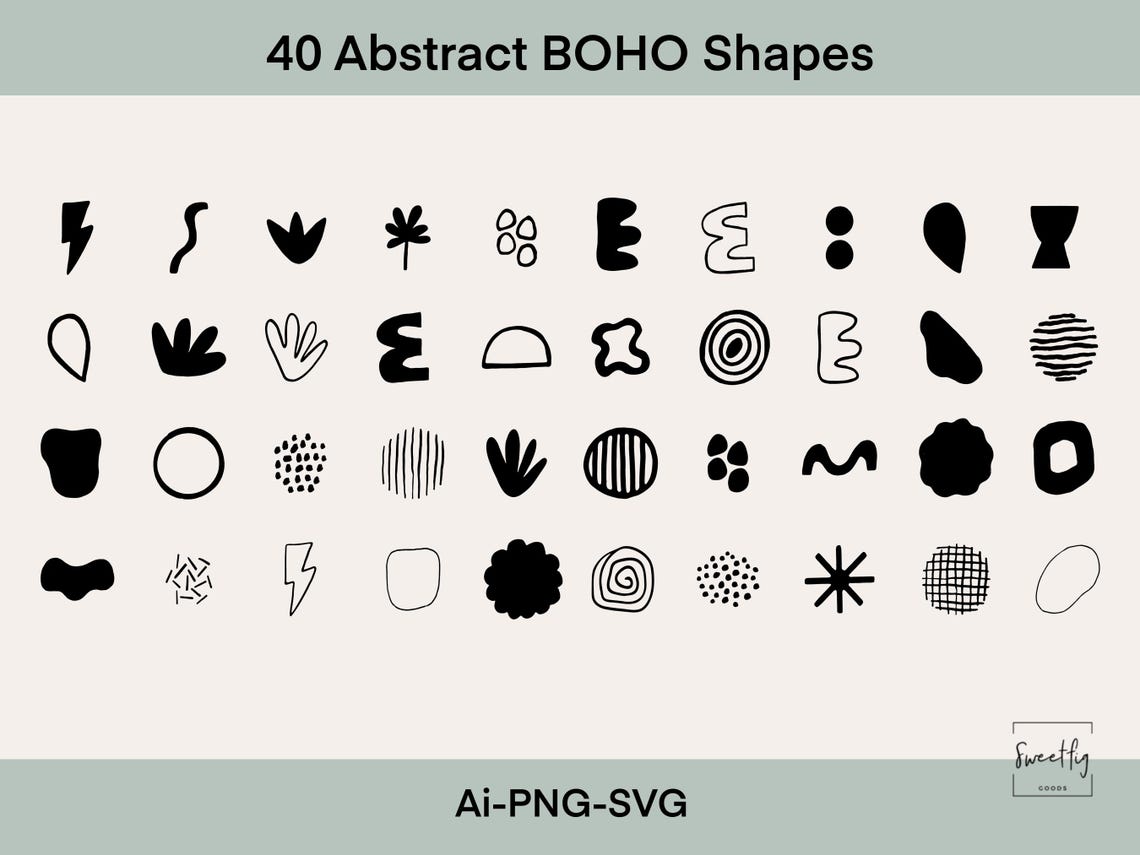 Boho Shapes Clipart | Png and Svg Files | Free Commercial Use | Shape ...