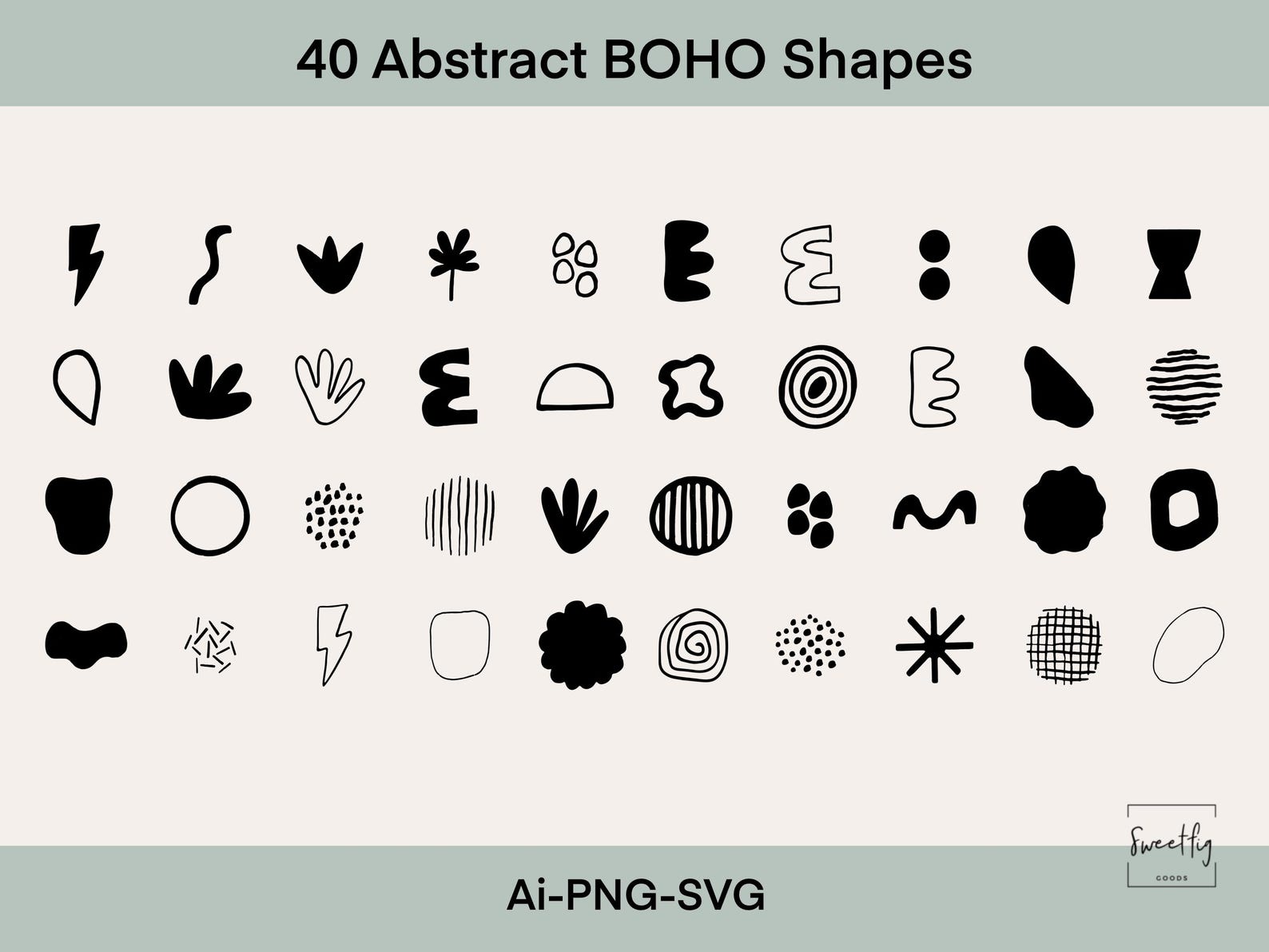 Boho Shapes Clipart | Png and Svg Files | Free Commercial Use | Shape ...