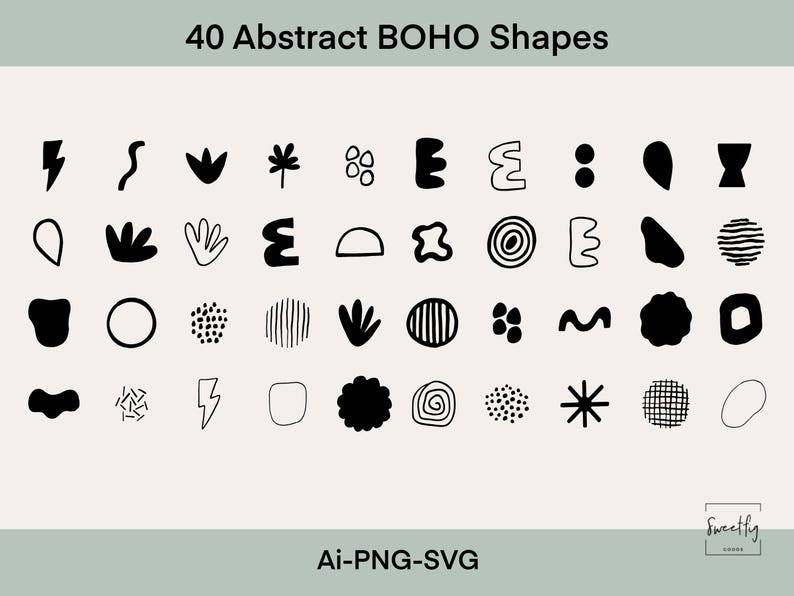 Boho Shapes Clipart | Png and Svg Files | Free Commercial Use | Shape ...