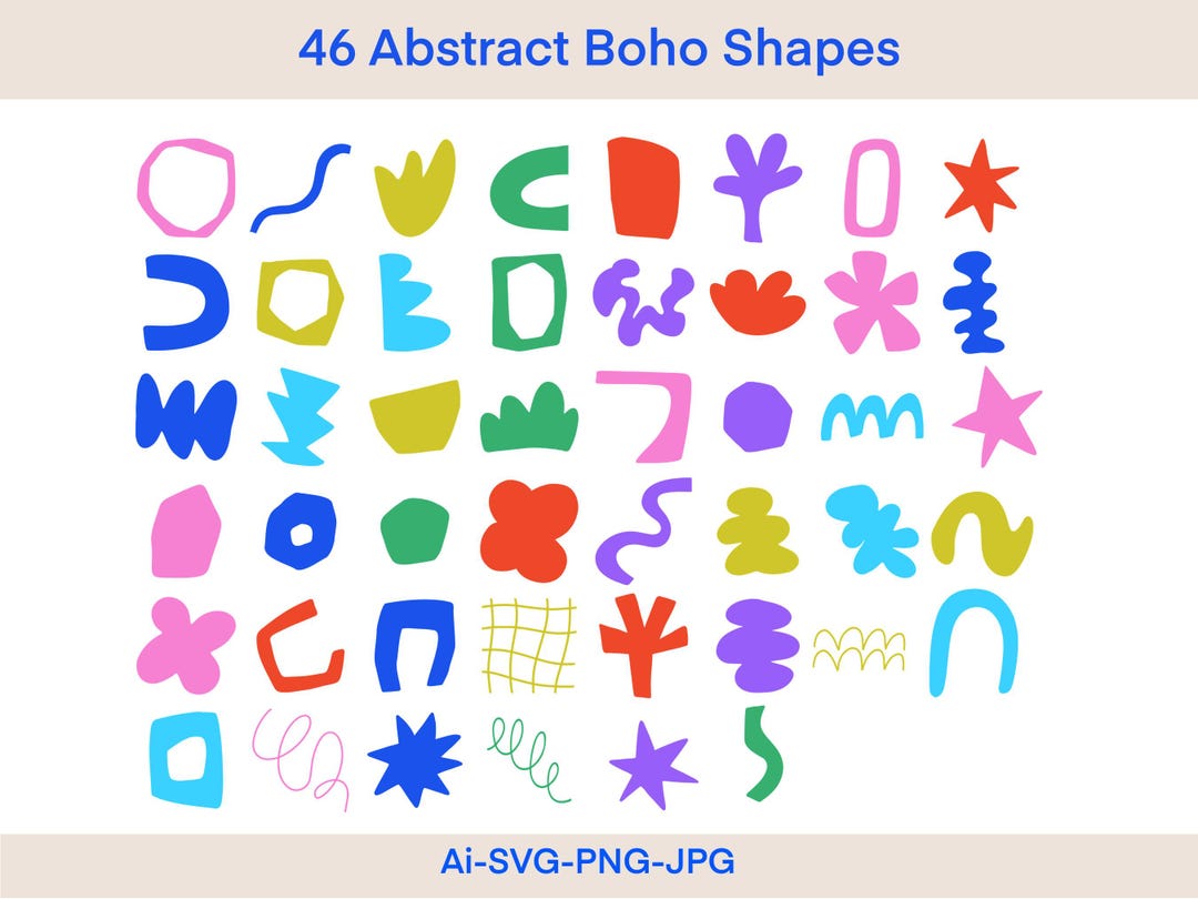 Boho Shapes Clipart | Png and Svg Files | Free Commercial Use | Shape ...