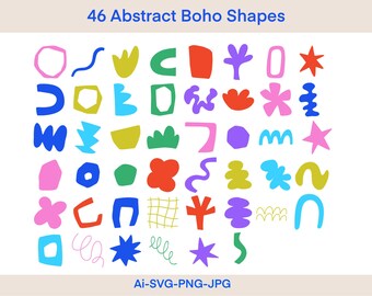 Boho Shapes Clipart | Png and Svg Files | Free Commercial Use | Shape ...