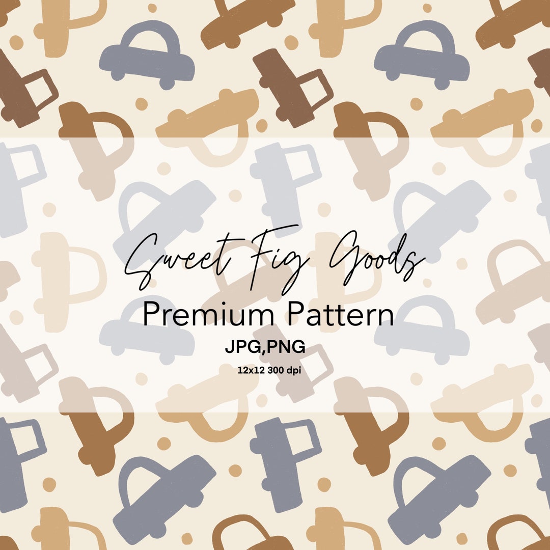 Tossed Cars Seamless Pattern, JPG, and PNG, Printable Repeat Pattern - Etsy