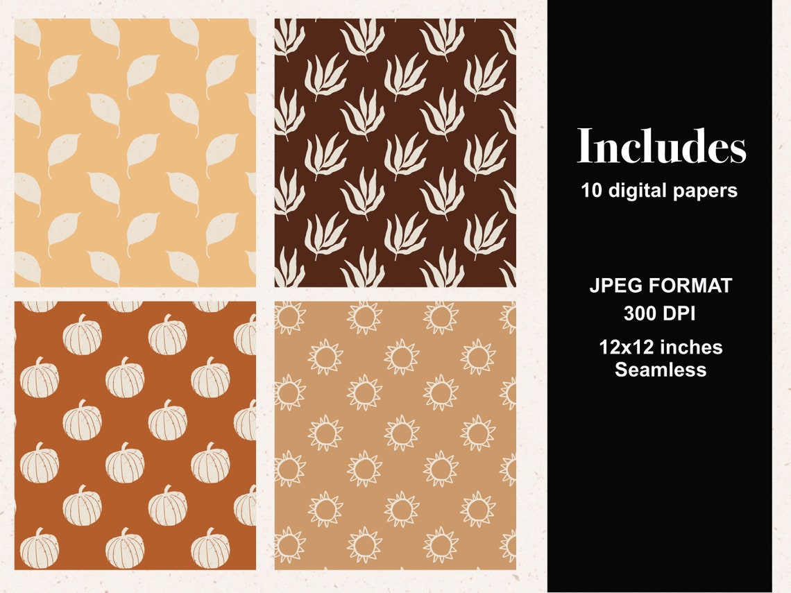 Autumn Leaves Digital Paper | Fall Digital Paper | Instant Download ...