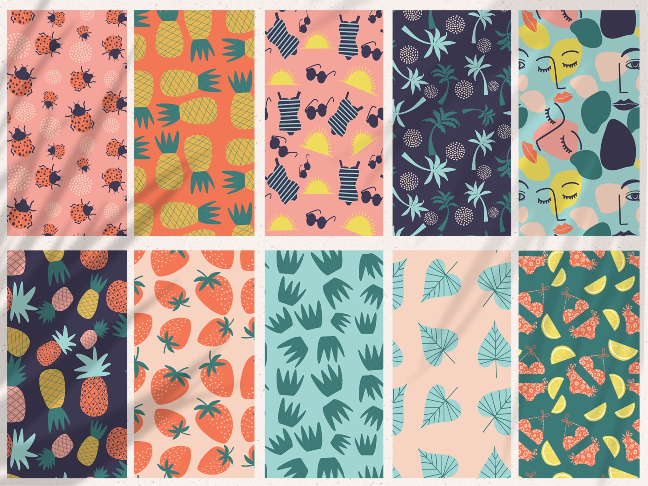 Playful Summer Patterns and Elements Collection, Personal and ...