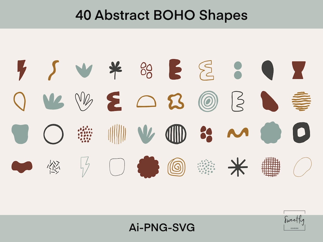 Boho Shapes Clipart | Png and Svg Files | Free Commercial Use | Shape ...