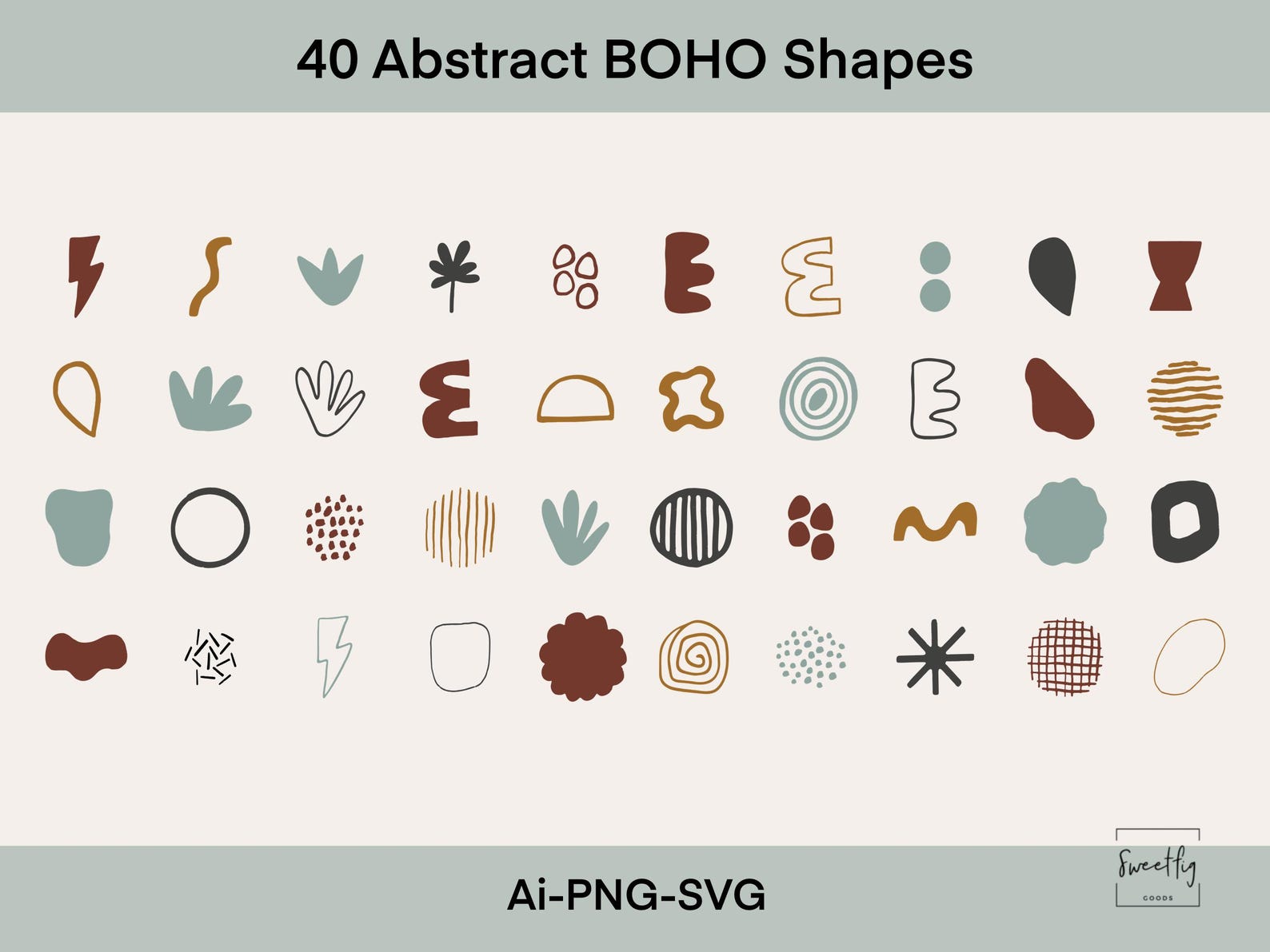 Boho Shapes Clipart | Png and Svg Files | Free Commercial Use | Shape ...
