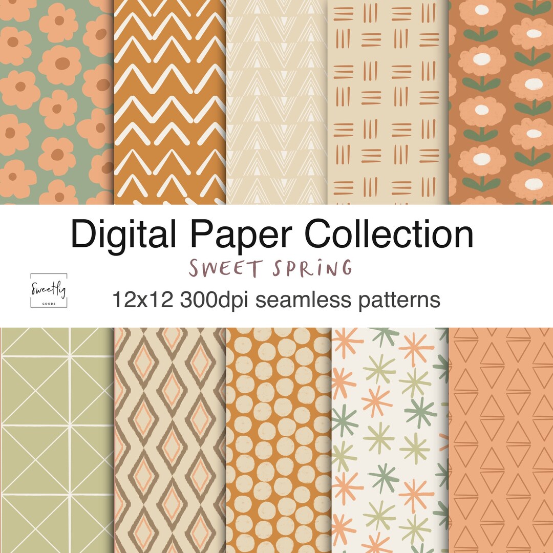 BOHO Paper Collection, Boho Digital Paper, Seamless Digital Paper ...