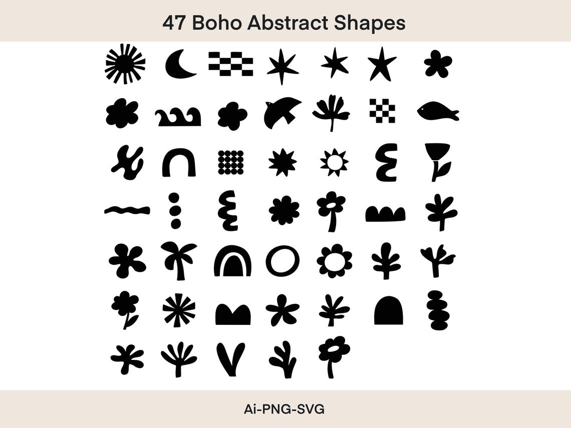 Boho Shapes Clipart | Png and Svg Files | Free Commercial Use | Shape ...