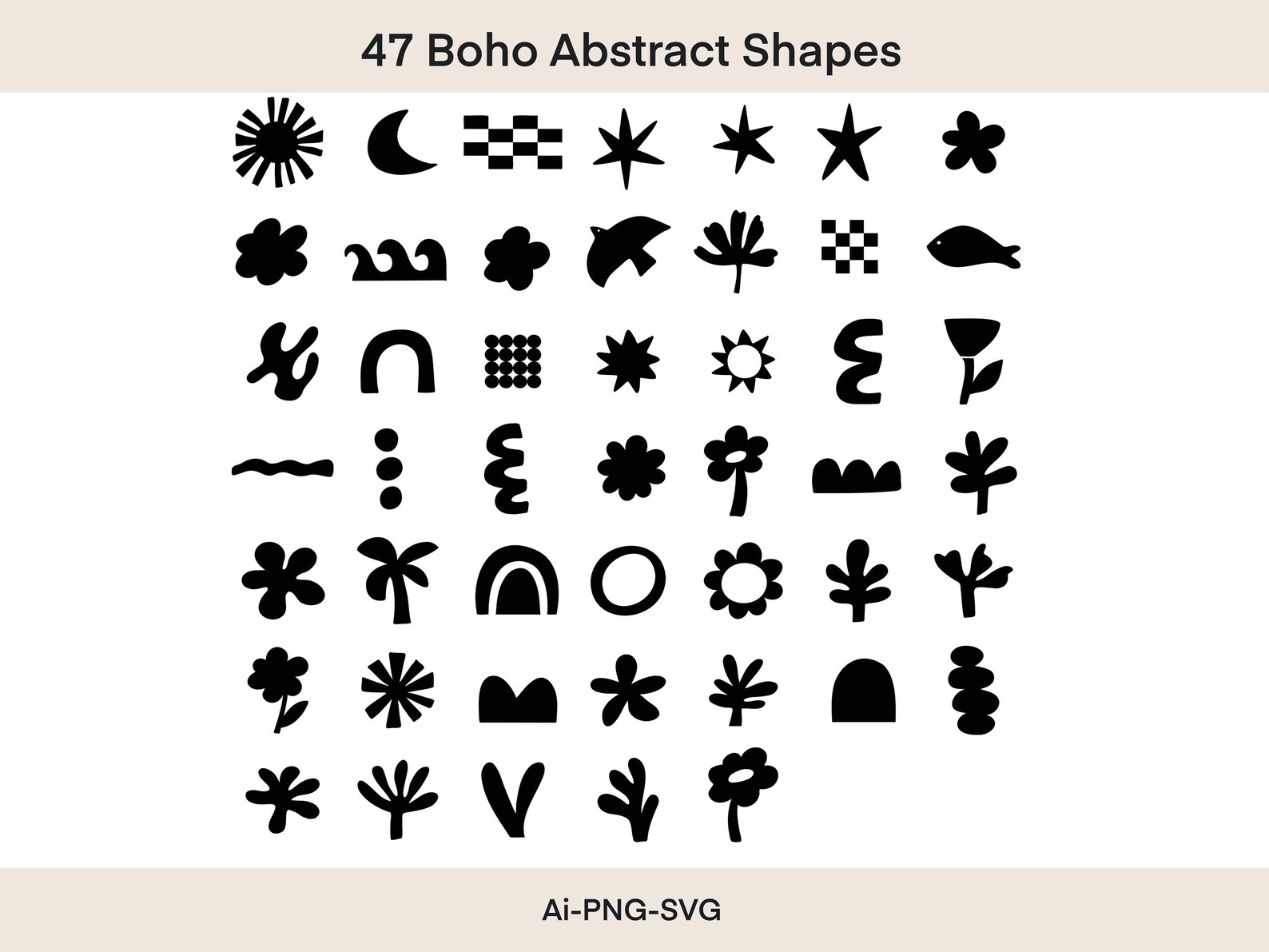 Boho Shapes Clipart | Png and Svg Files | Free Commercial Use | Shape ...