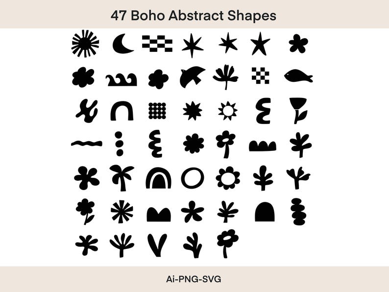 Boho Shapes Clipart | Png and Svg Files | Free Commercial Use | Shape ...