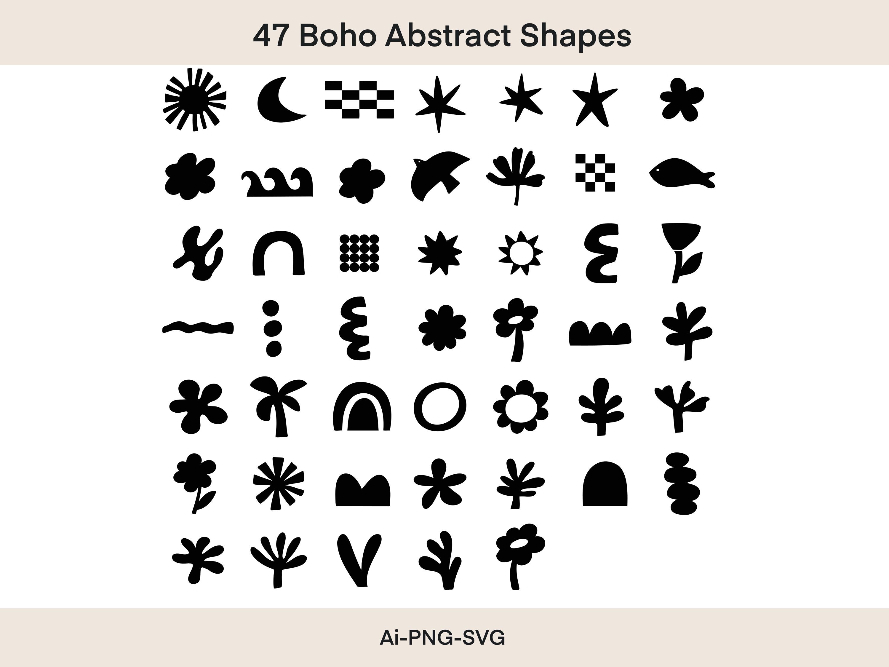 Boho Shapes Clipart | Png and Svg Files | Free Commercial Use | Shape ...