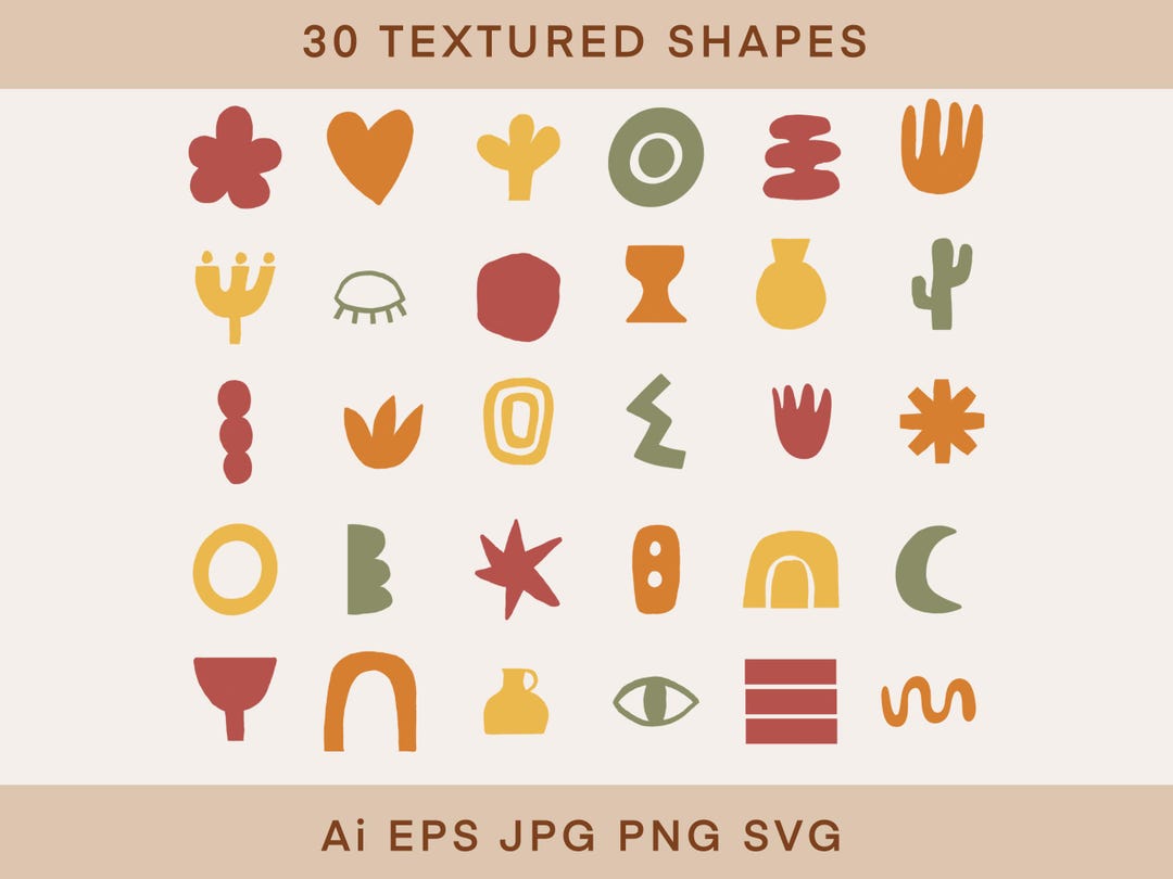 Boho Shapes Clipart Png And Svg Files Free Commercial Use Shape ...