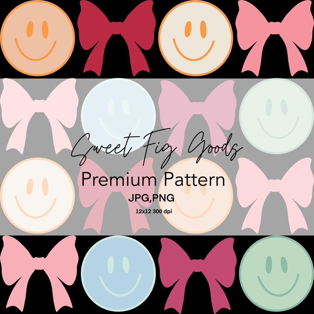 Pink Bow Digital Paper, Coquette Digital Paper, Ribbon Bow Pattern ...