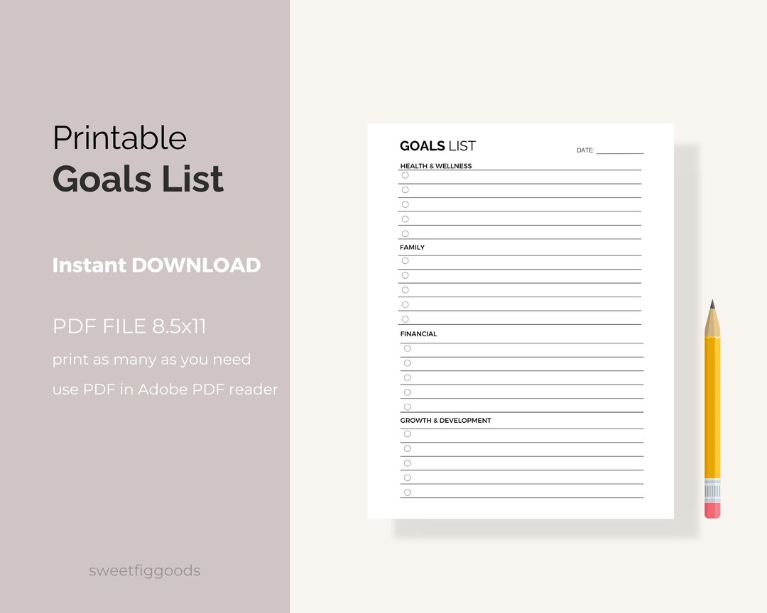 Goal Planner | Goal Journal | Goal Worksheet | Weekly Planner |goal ...