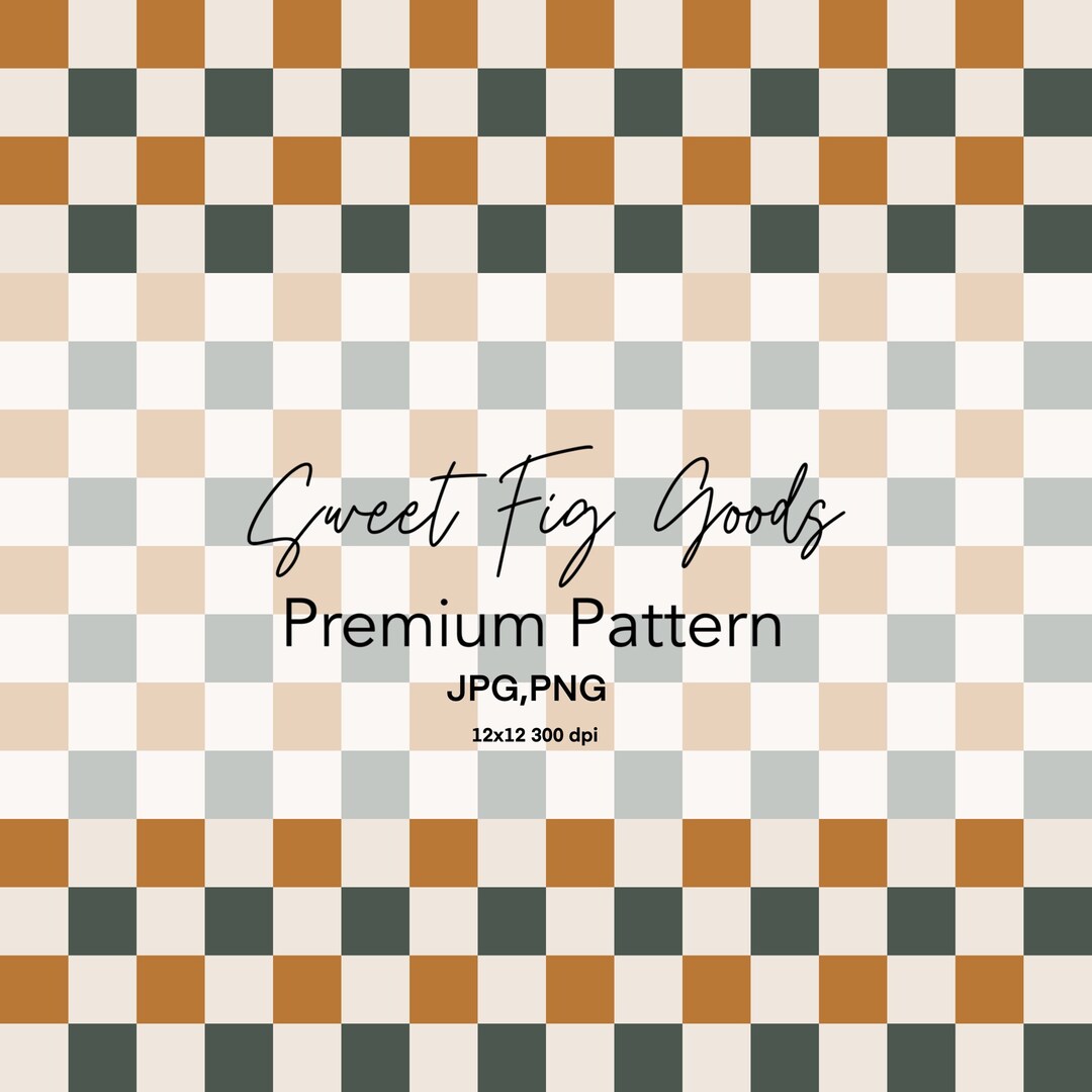 Earthy Color Seamless Checkerboard Pattern, JPG, and PNG, Printable ...