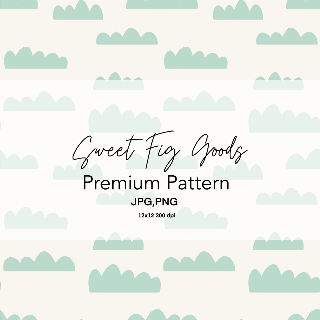 Blue Clouds Seamless Pattern, JPG, and PNG, Printable Repeat Pattern - Etsy