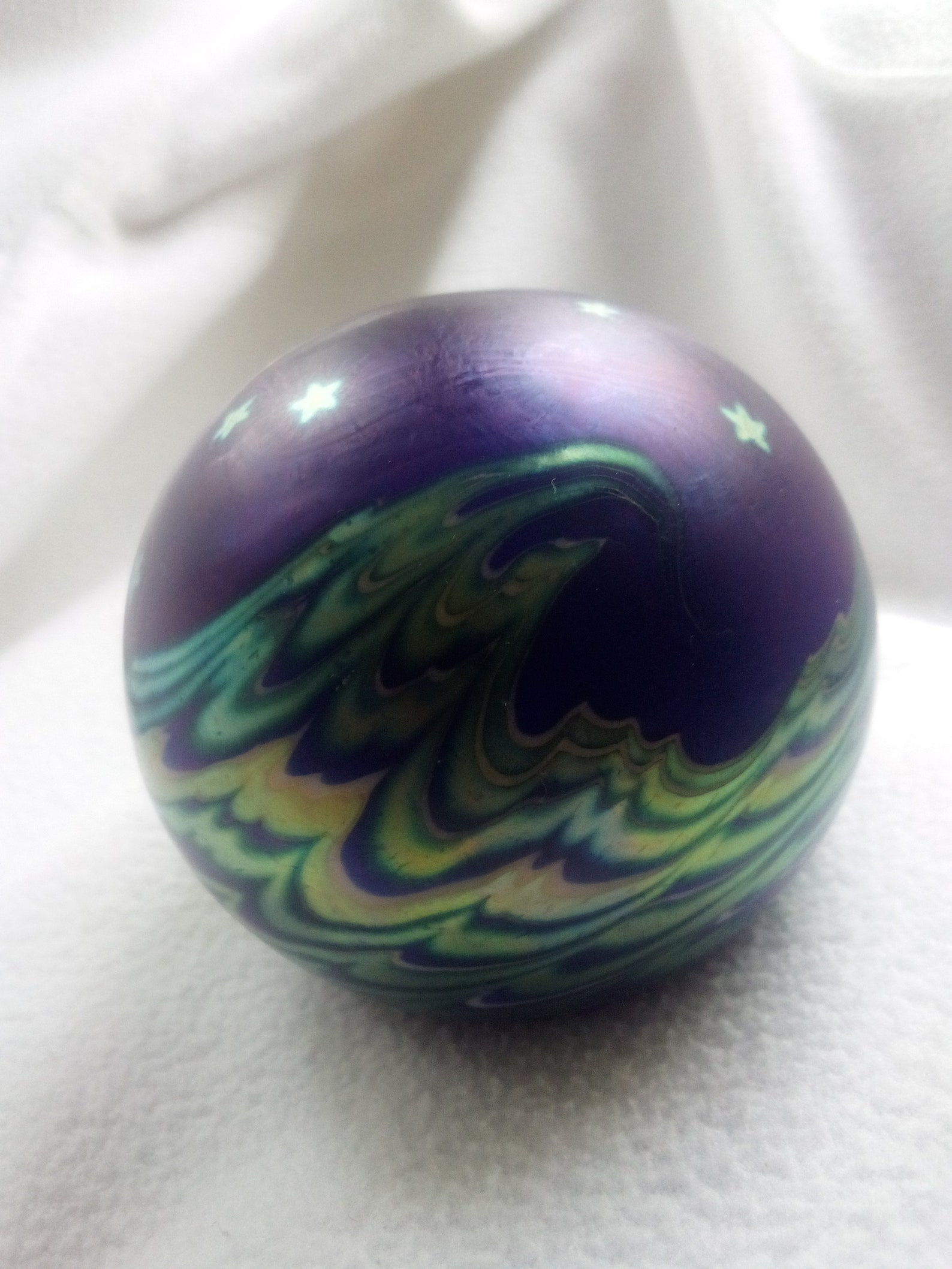 Vintage Lundberg Studios Starry Night Paperweight 1988 - Etsy